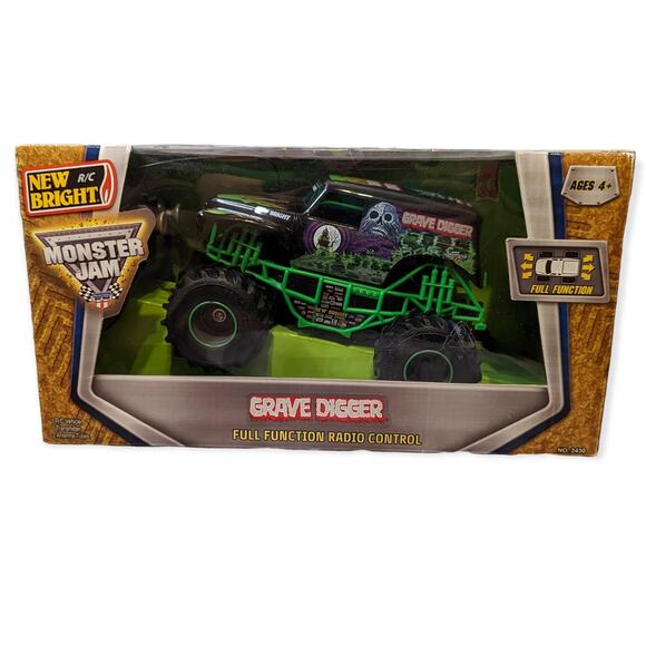 New Bright | Toys | Nwt 26 New Bright 2430 Monster Jam Grave Digger Rc ...
